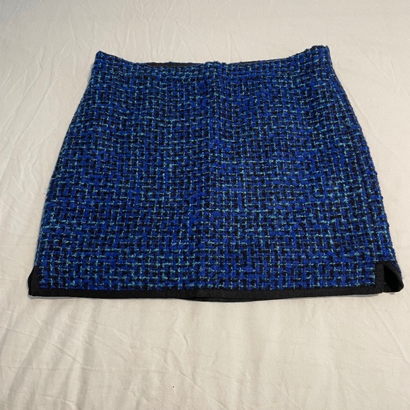 J. Crew | Skirts | J Crew Lined Wool Tweed Mini Skirt Blue Purple Sz ...